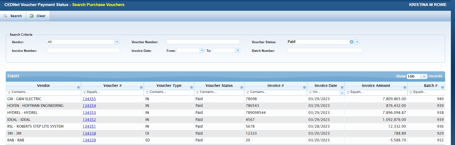 CEDNet Voucher Payment Status